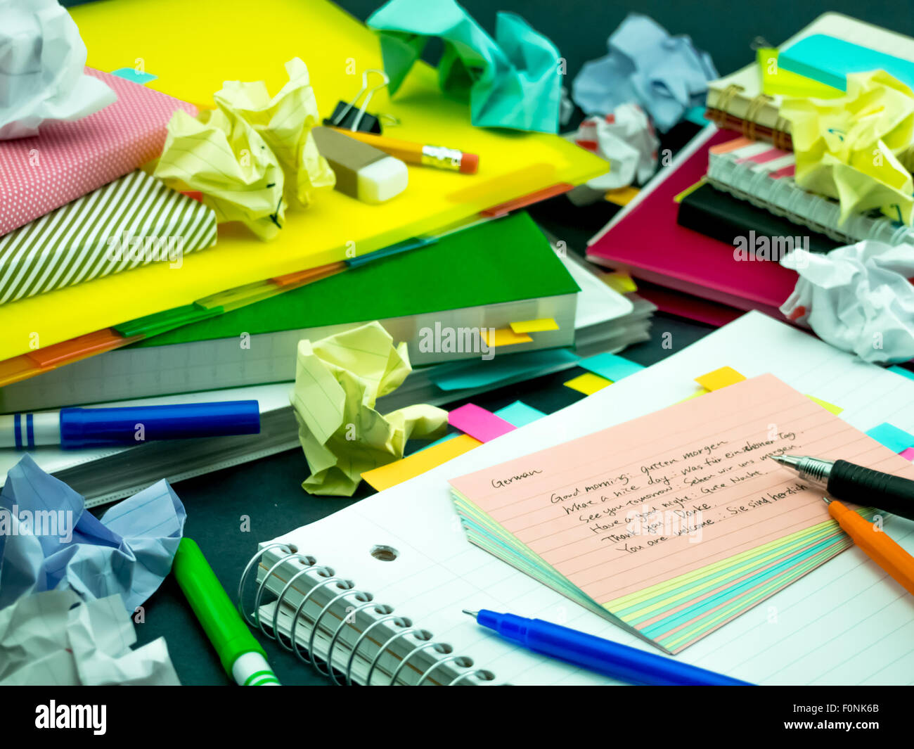 Learning New Language Writing Words Many Times on the Notebook; German ...