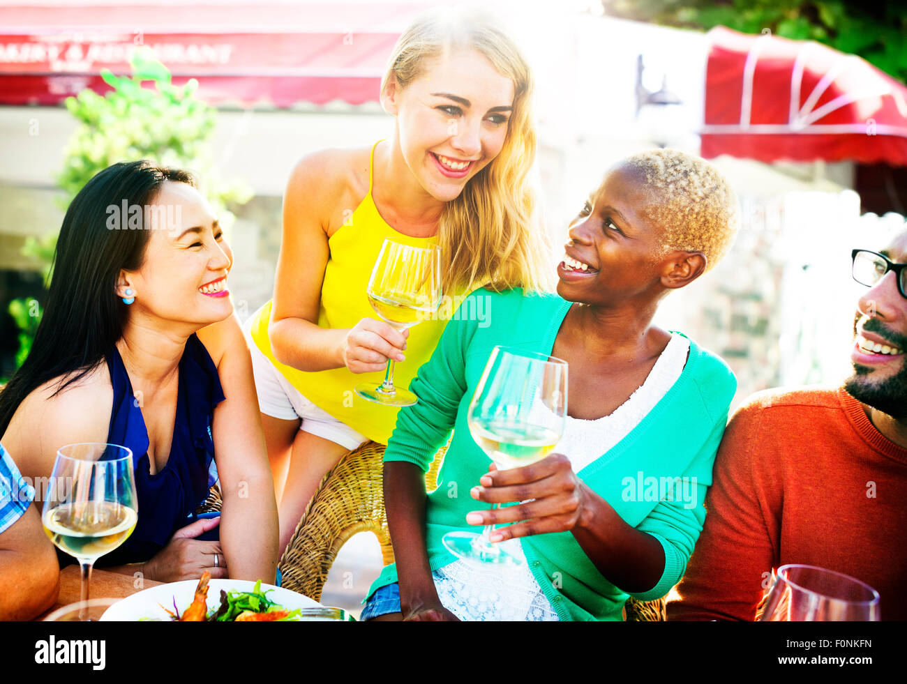 Cheerful Party Friends Friendship Cafe Hanging Out Concept Stock Photo ...