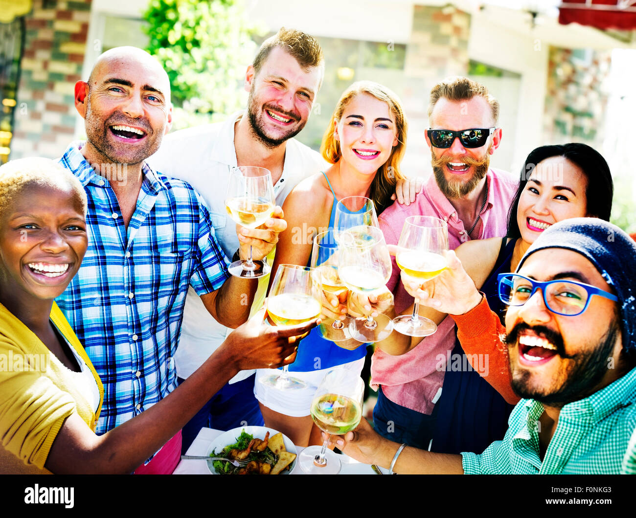 Diverse People Friends Hanging Out Drinking Concept Stock Photo - Alamy