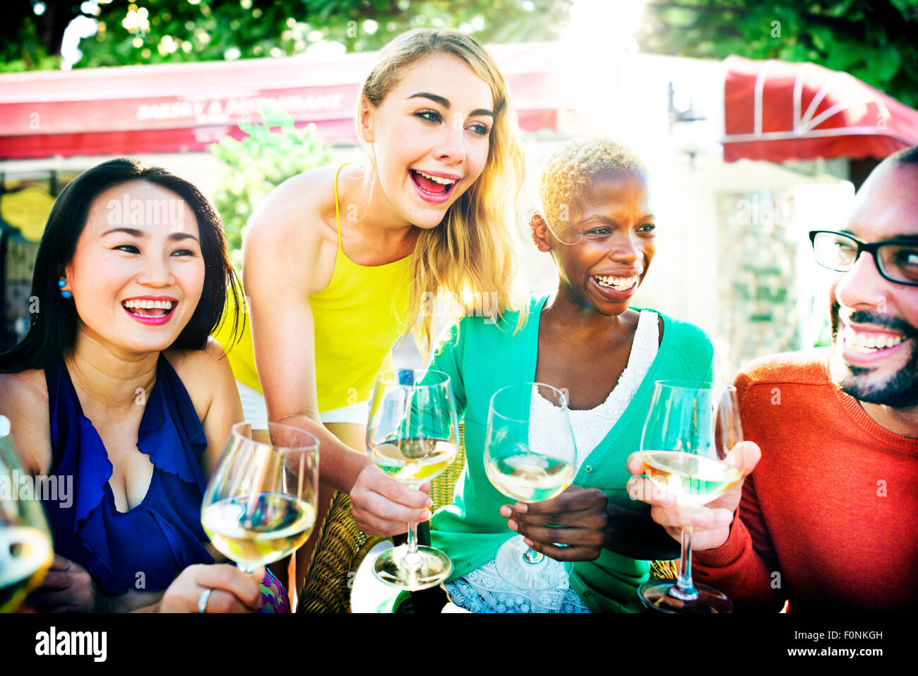Cheerful Party Friends Friendship Cafe Hanging Out Concept Stock Photo ...