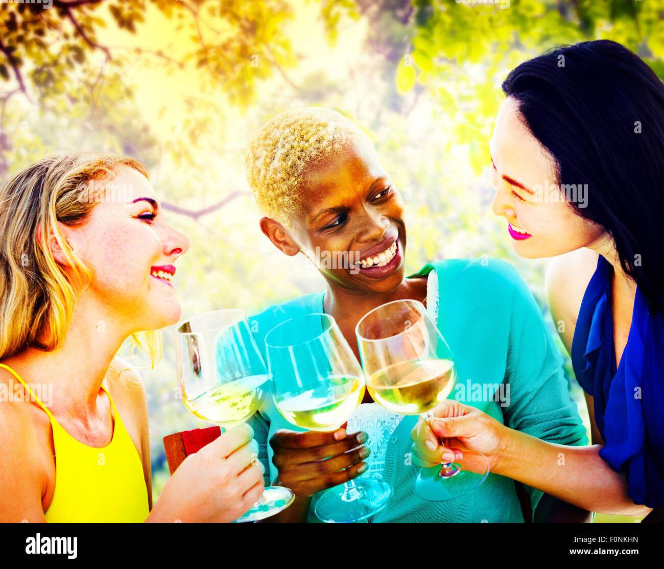 Girls Celebration Hanging Out Talking Chilling Concept Stock Photo - Alamy