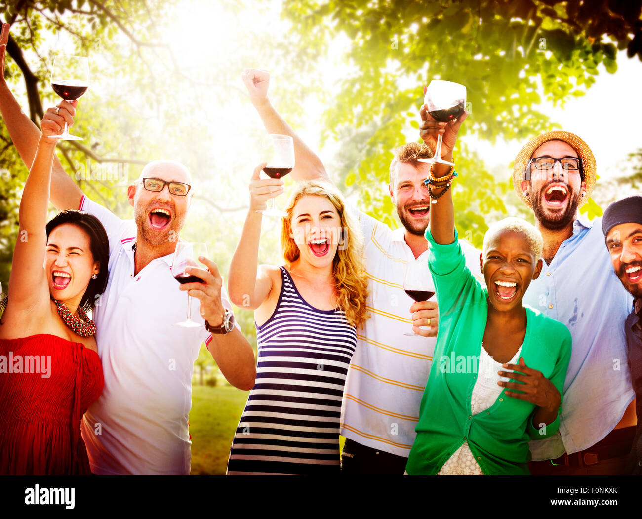 Friends Friendship Celebration Outdoors Party Concept Stock Photo - Alamy