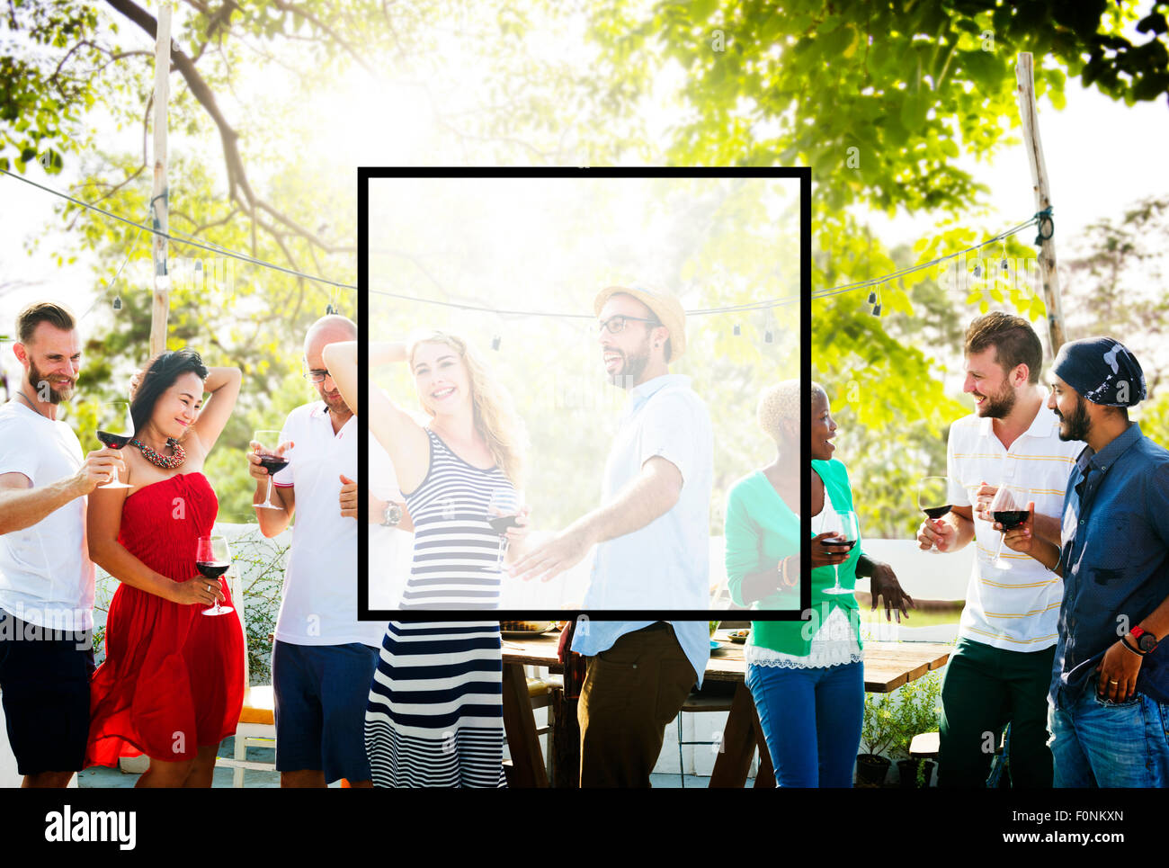 Summer Togetherness Friendship Square Copy Space Concept Stock Photo ...