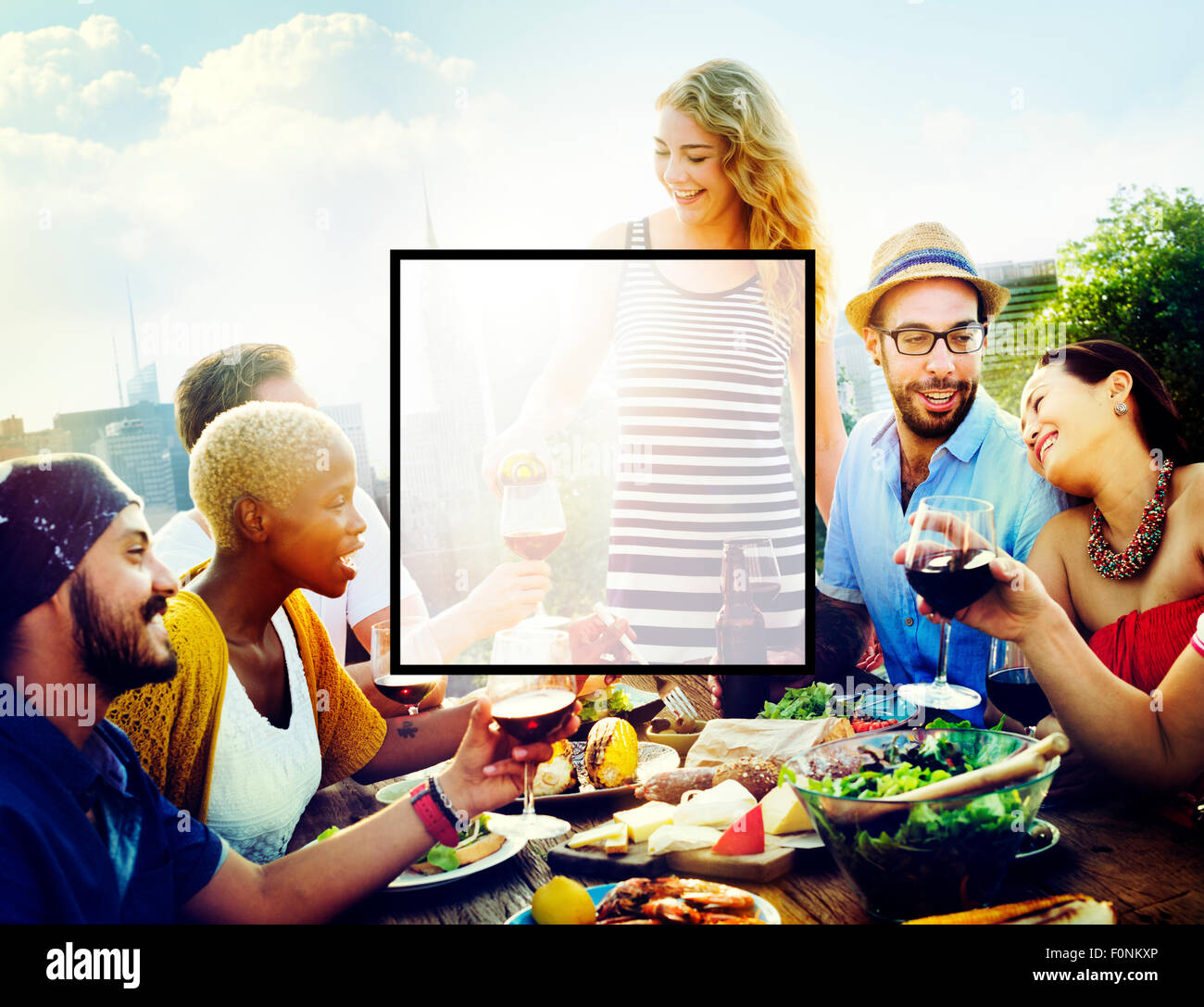 Summer Togetherness Friendship Square Copy Space Concept Stock Photo ...