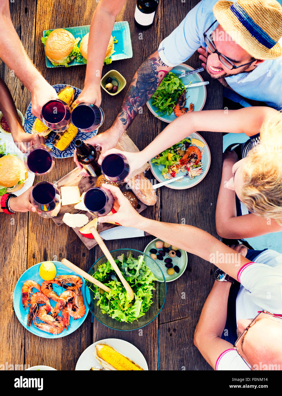 Food Table Celebration Delicious Party Meal Concept Stock Photo - Alamy