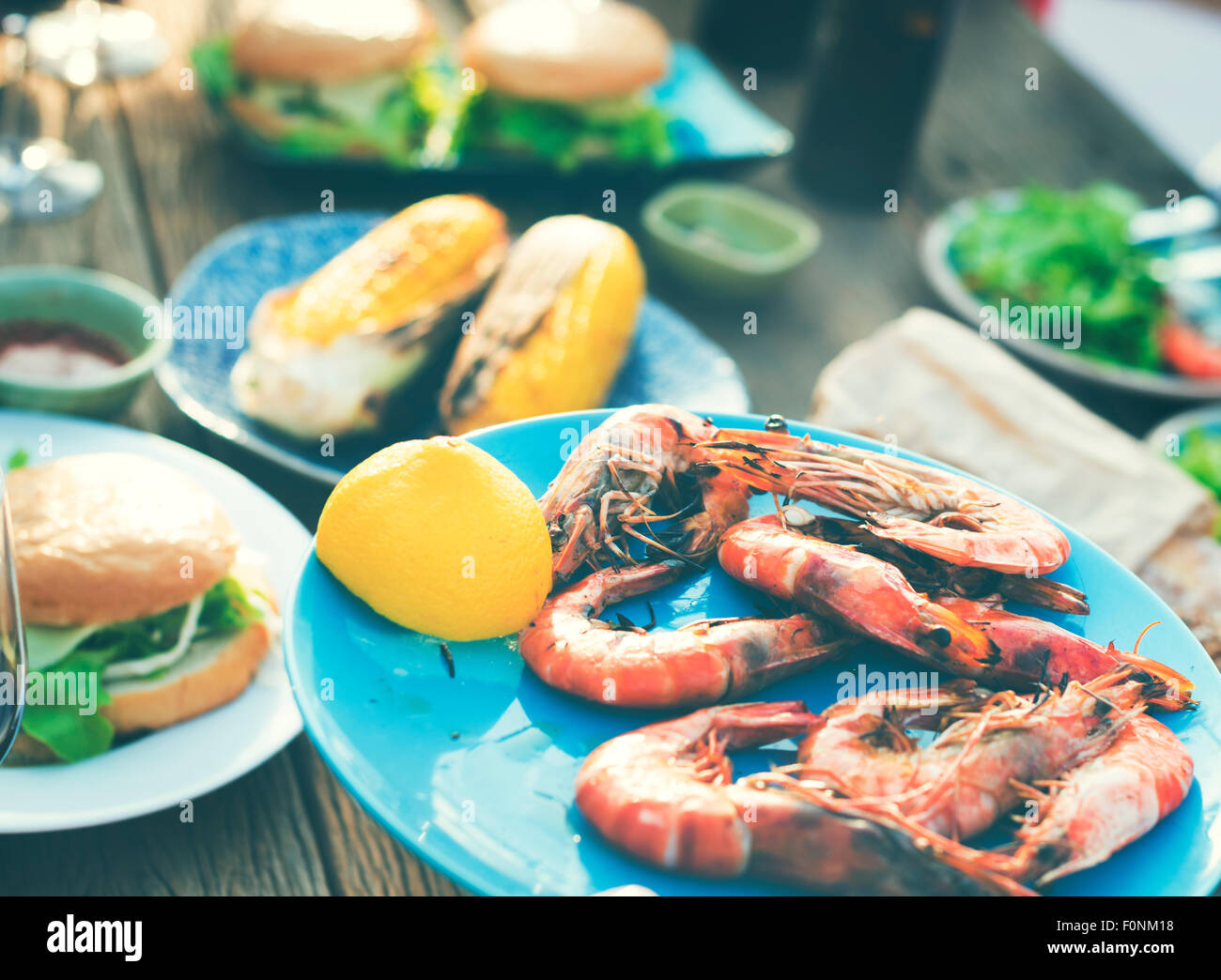 Food Lunch Celebration Party Flavors Concept Stock Photo - Alamy