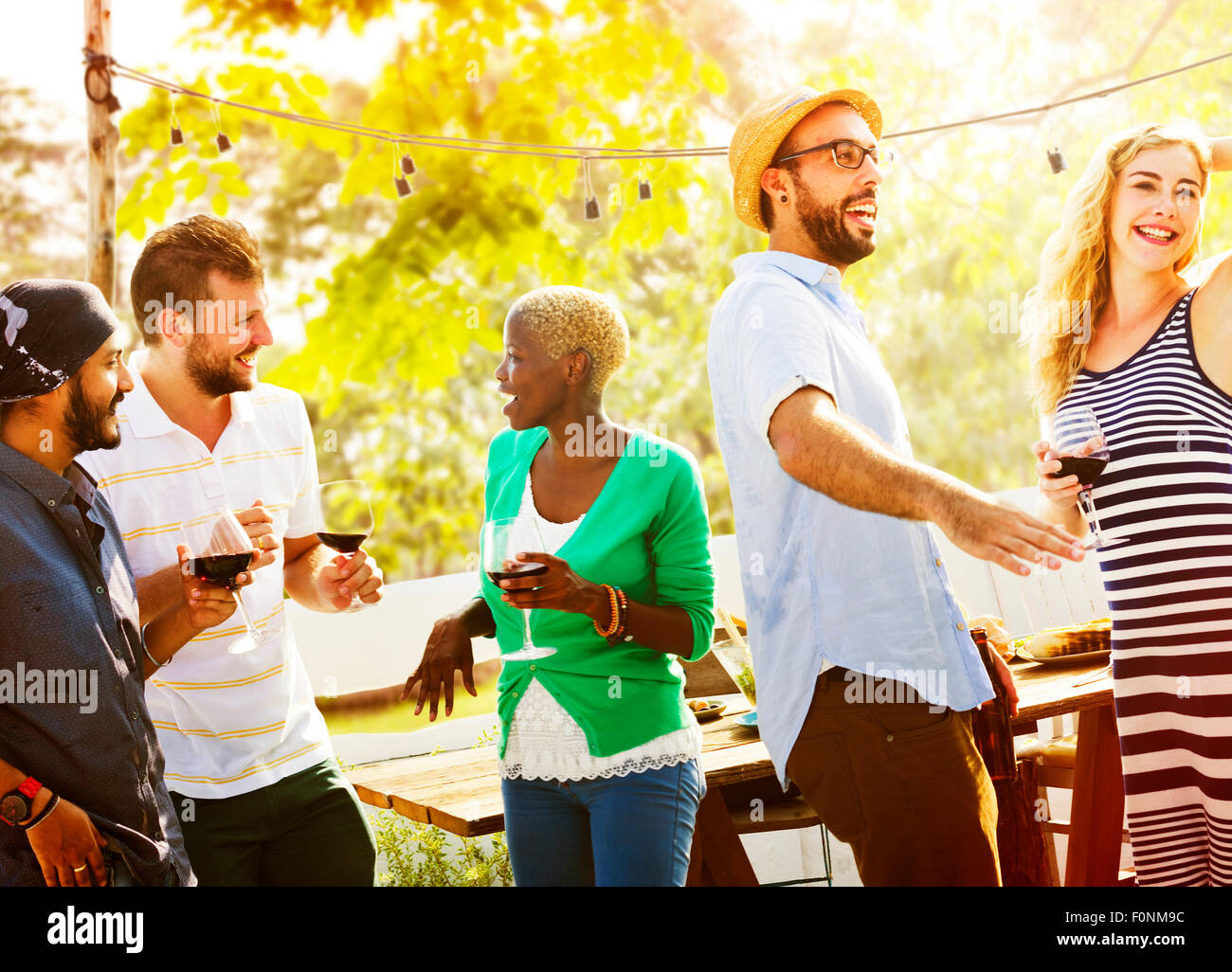 Diverse People Friends Hanging Out Drinking Concept Stock Photo - Alamy