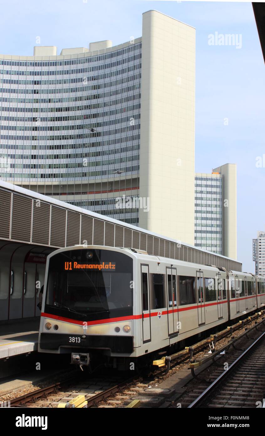 Line U1 Vienna U-Bahn electric multiple unit train at Vienna ...