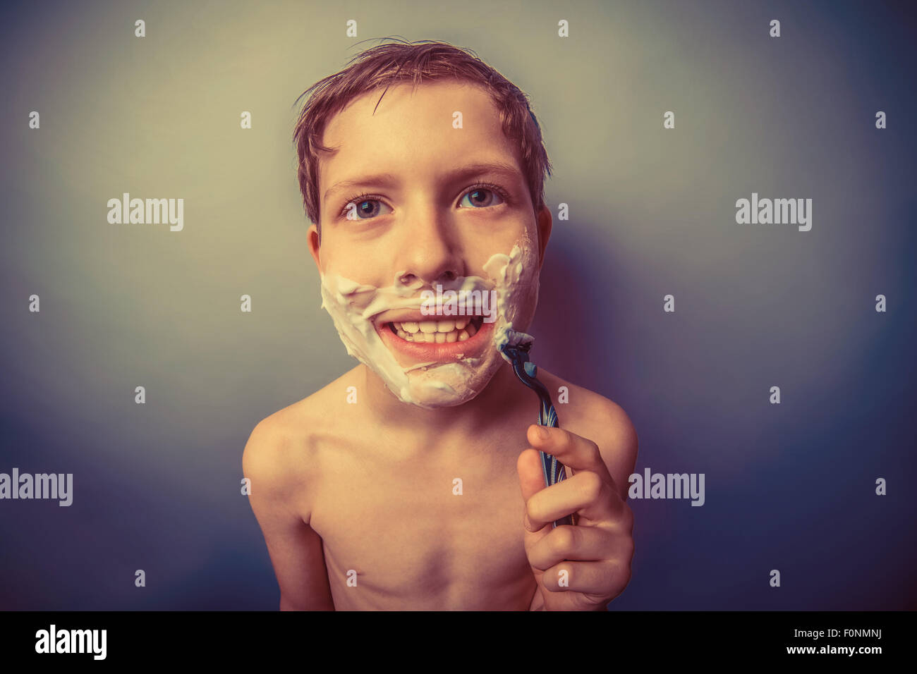 Teenager shaving hi-res stock photography and images - Alamy