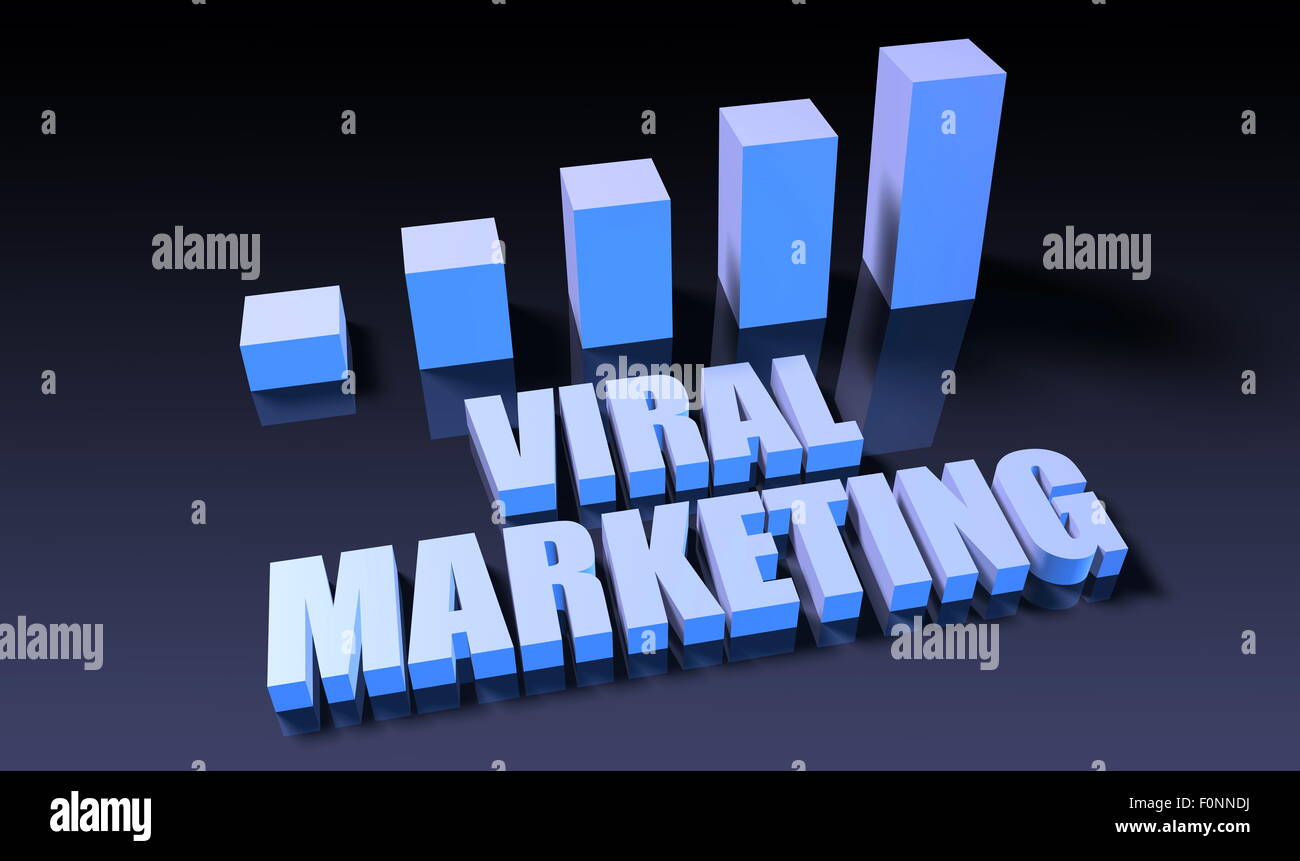 Viral marketing graph chart in 3d on blue and black Stock Photo - Alamy