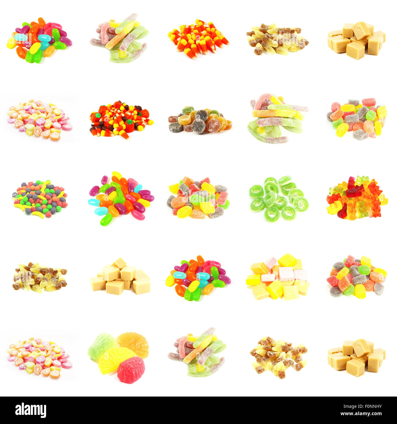 Repeating Candy Background and Isolated on White Art Stock Photo - Alamy