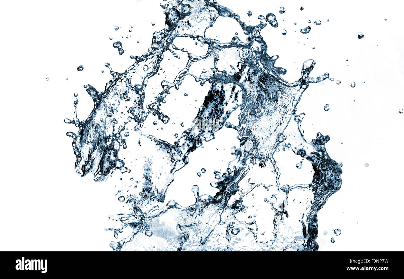 Stylish water splash. Isolated on white background Stock Photo - Alamy