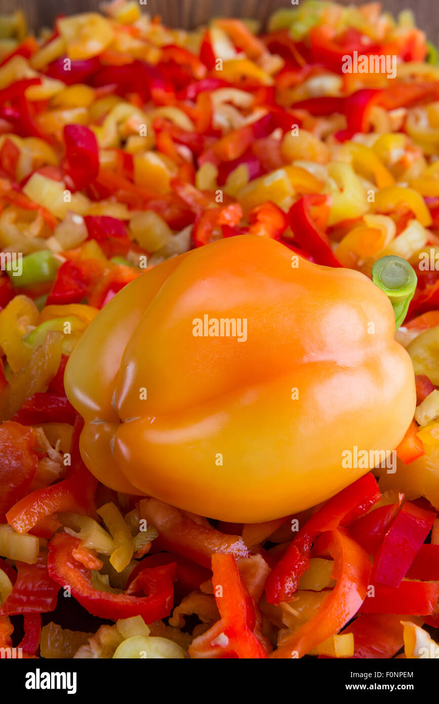 colorful bell pepper slices and whole fruit Stock Photo - Alamy
