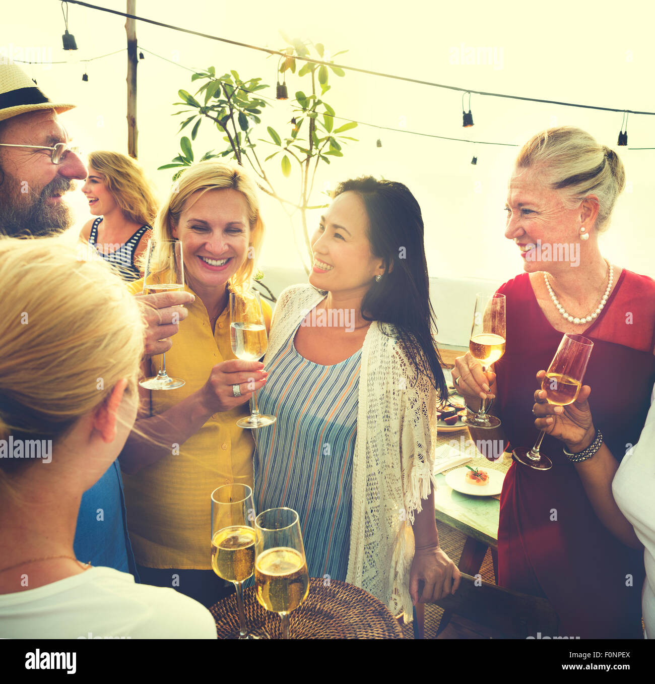 Friends Friendship Outdoor Dining People Concept Stock Photo - Alamy