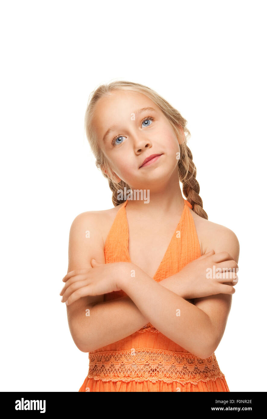 Beautiful young girl dreaming Stock Photo - Alamy