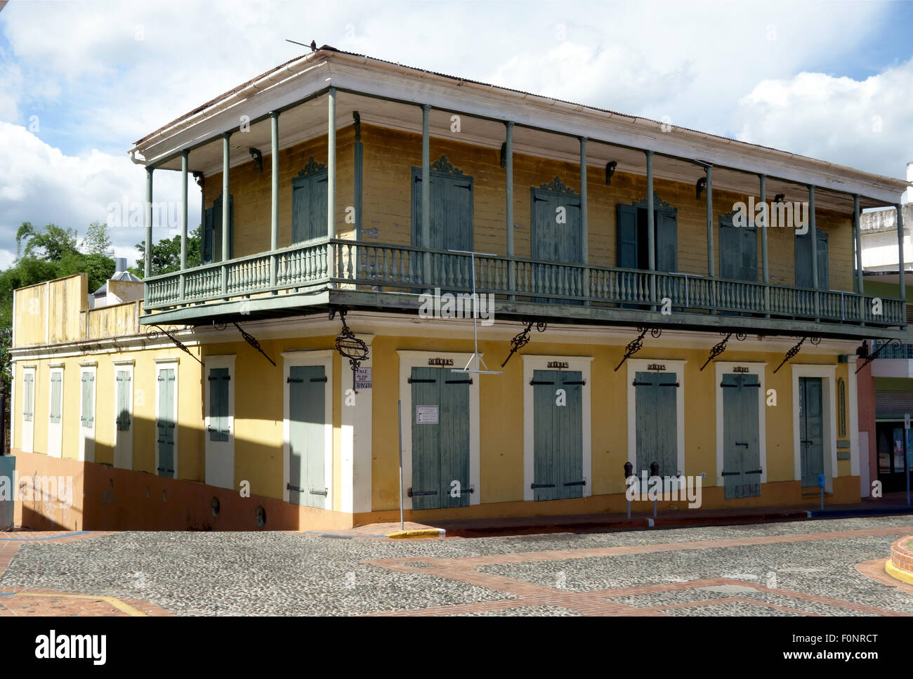 17th century colonial Creole architecture San German Puerto Rico Stock ...