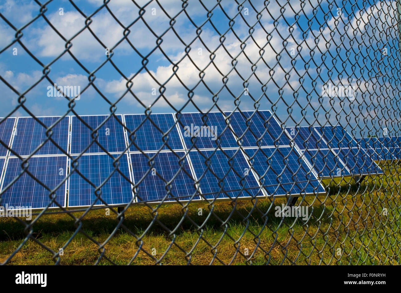 Solar panels behind rusty fence in the field near Sofia Stock Photo - Alamy