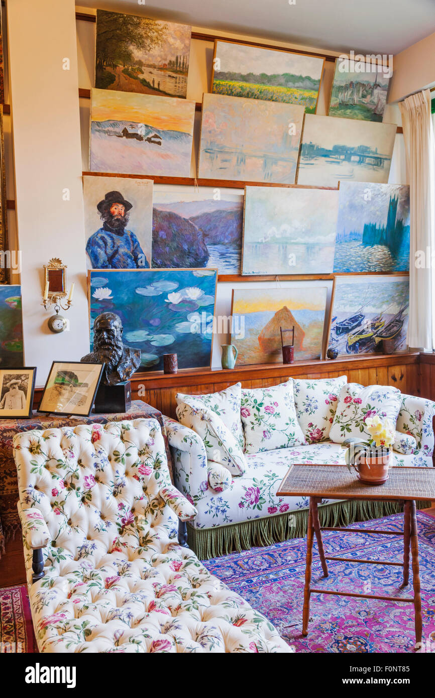 France, Normandy, Giverny, Monets Garden, Monet's House, Studio Room ...