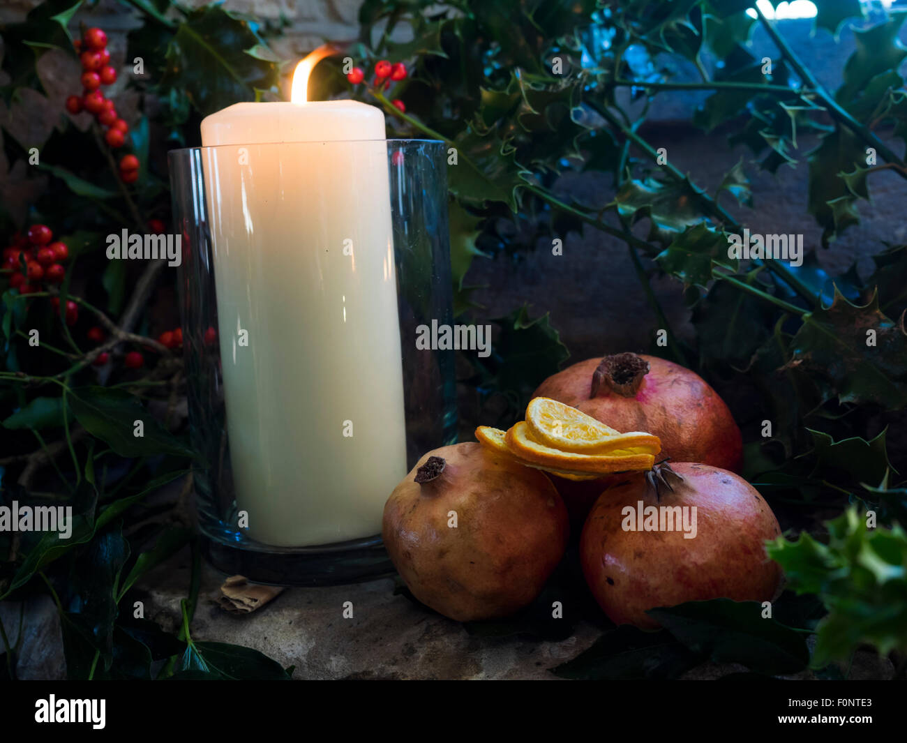 Medieval Christmas decorations during Tudor event at Haddon Hall ...