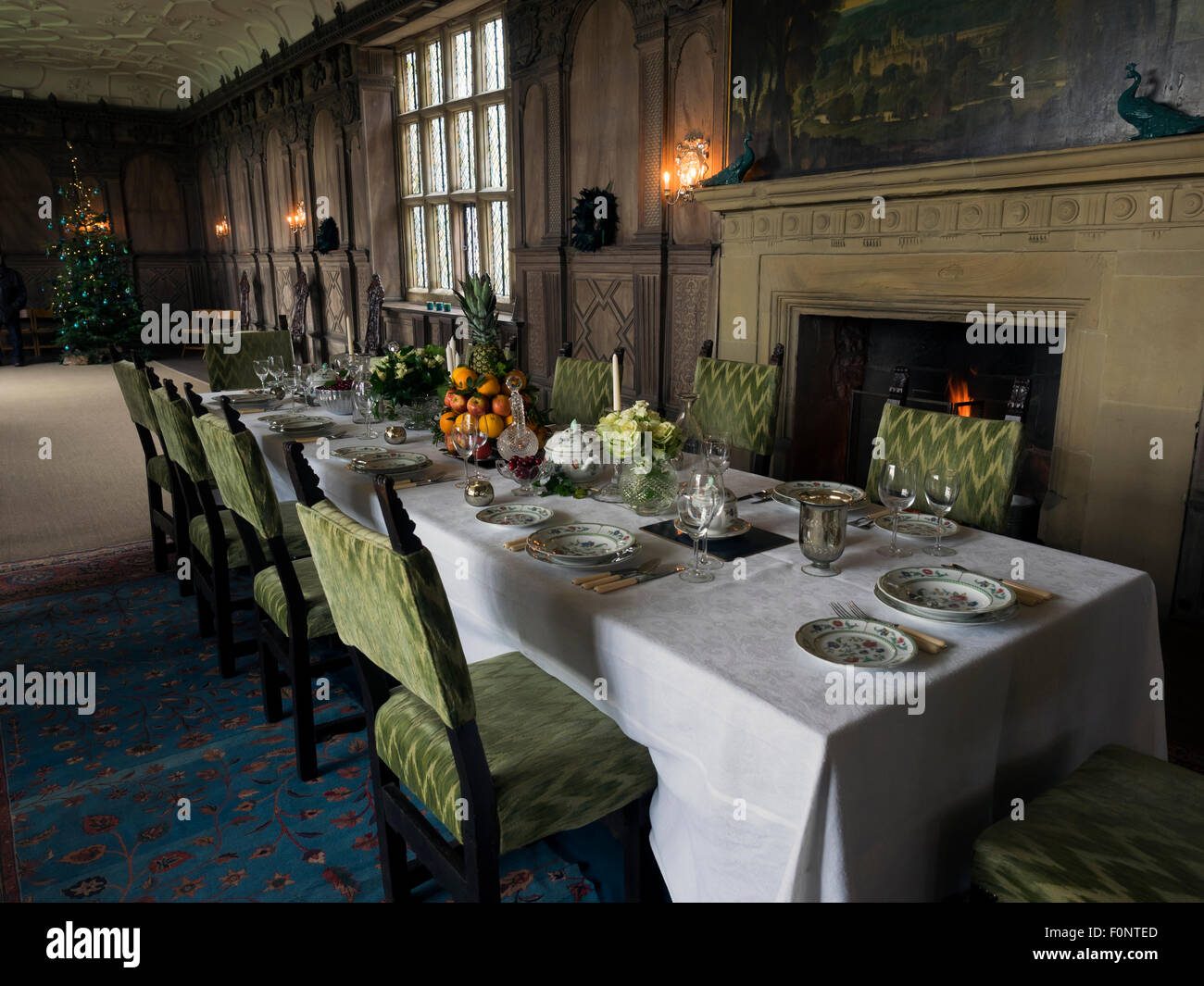 Tudor Christmas in Haddon Hall in Derbyshire Peak District England ...