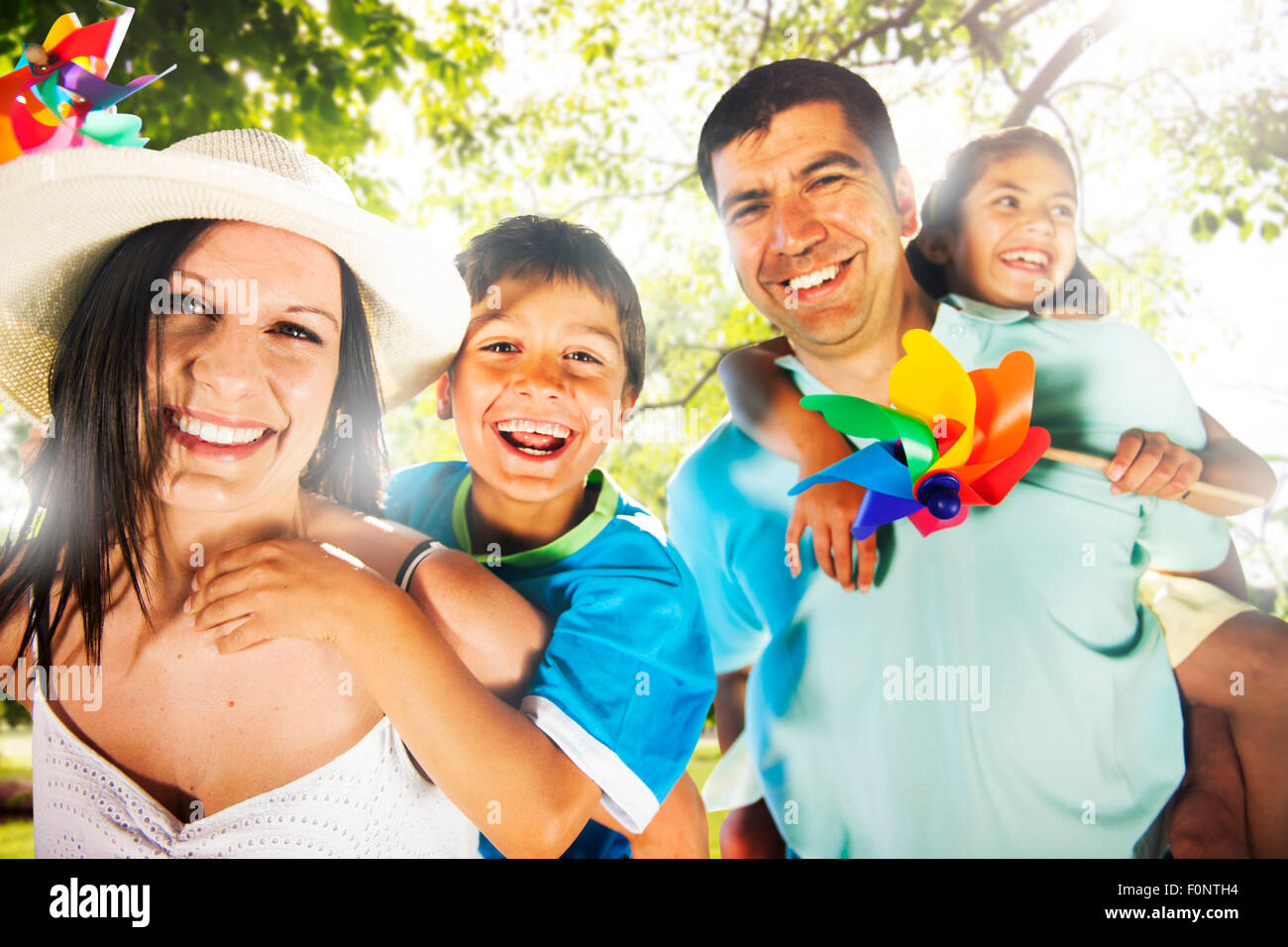 Family Happiness Parents Holiday Vacation Activity Concept Stock Photo ...
