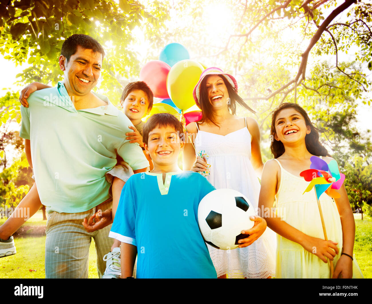 Family Happiness Parents Holiday Vacation Activity Concept Stock Photo ...