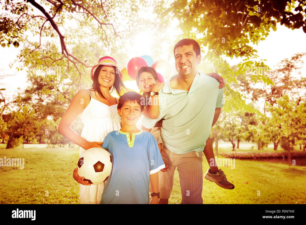 Family Happiness Parents Holiday Vacation Activity Concept Stock Photo ...