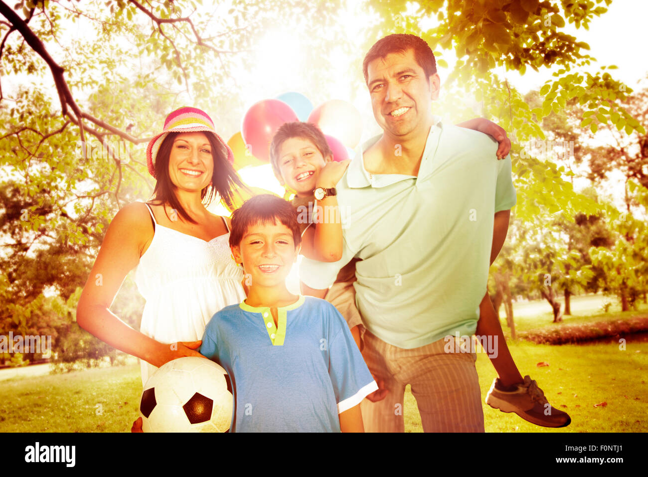 Family Happiness Parents Holiday Vacation Activity Concept Stock Photo ...