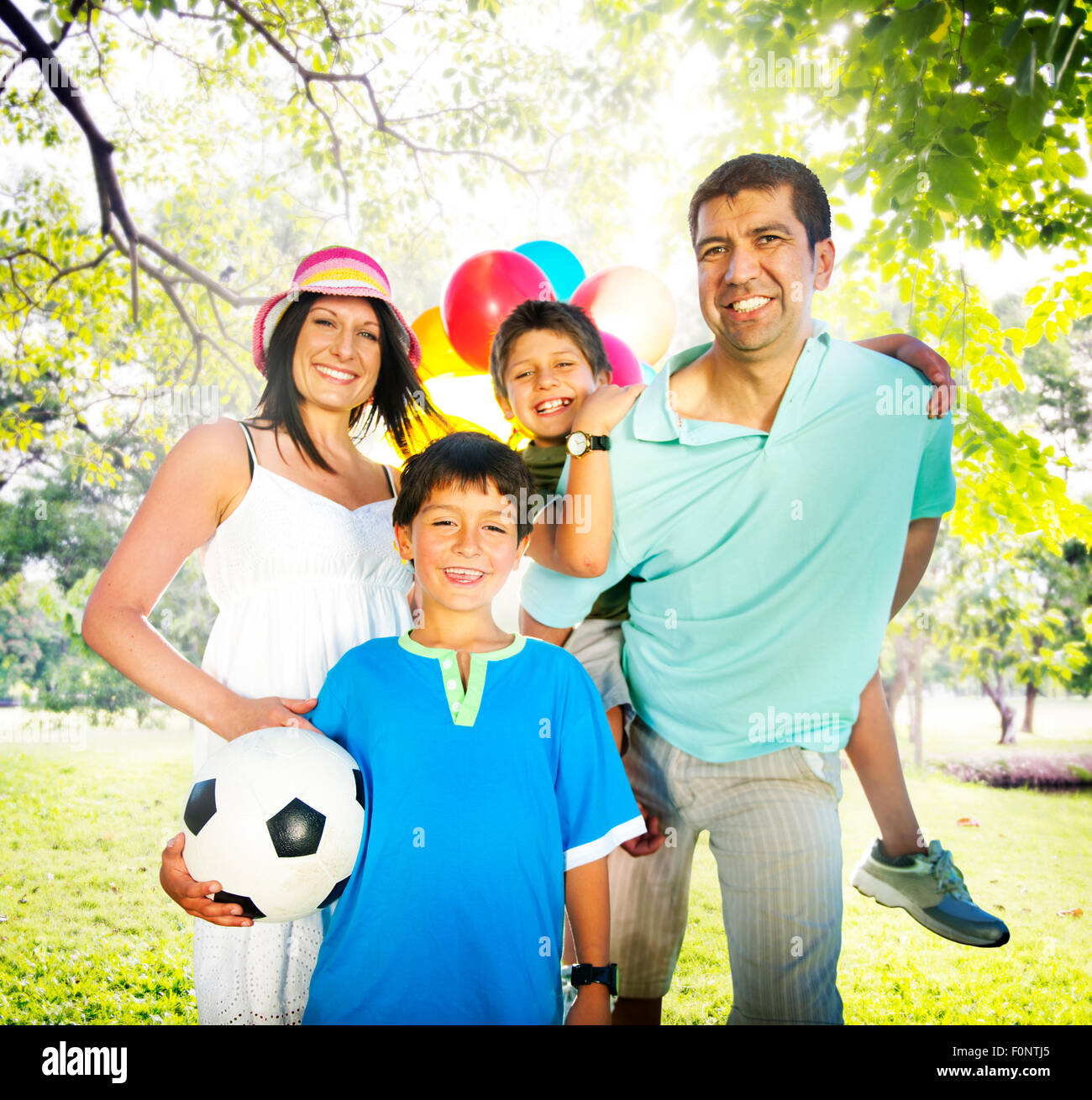 Family Happiness Parents Holiday Vacation Activity Concept Stock Photo ...