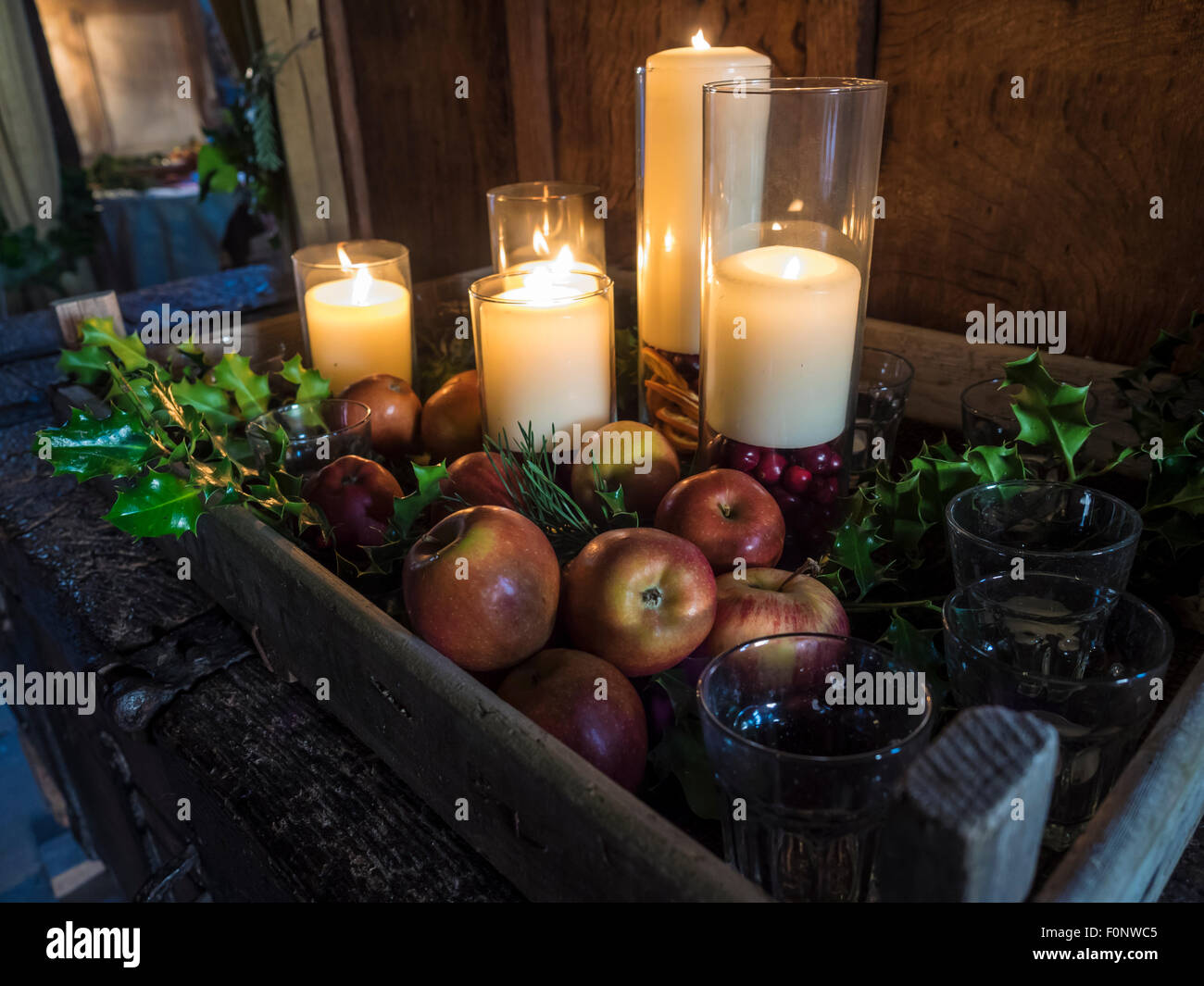 Medieval Christmas decorations during Tudor event at Haddon Hall ...