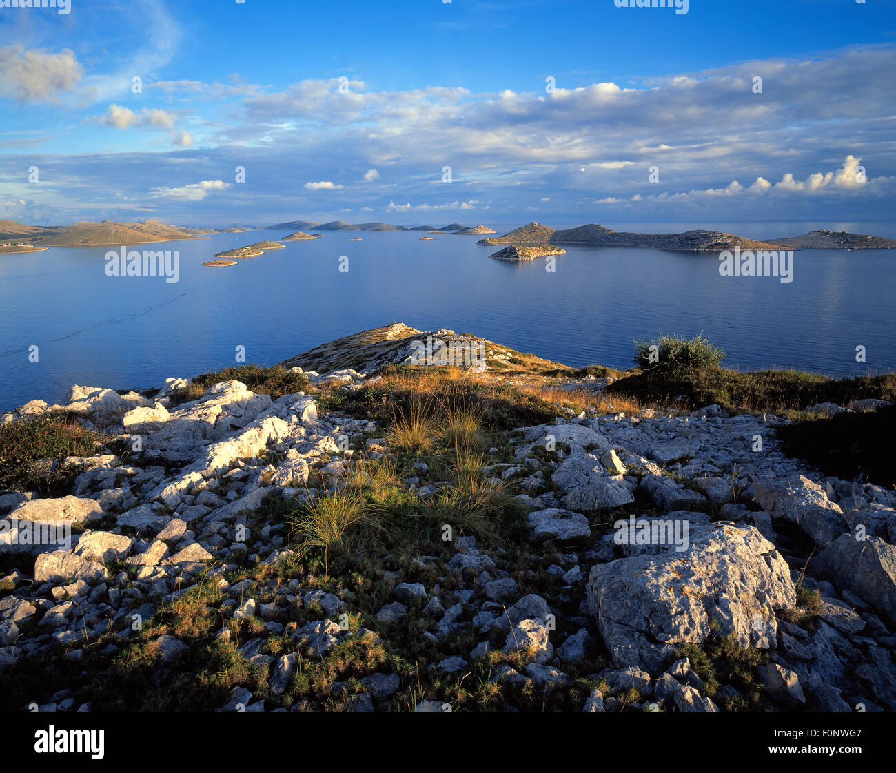 View from Levrnaka Island to the south, Kornati National Park, Croatia ...