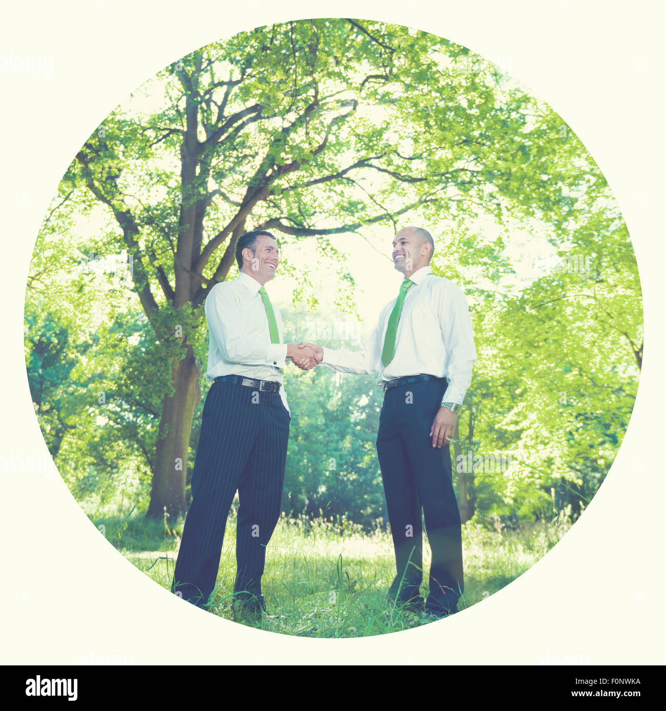 Green Business Handshake Businessmen Deal Concept Stock Photo - Alamy