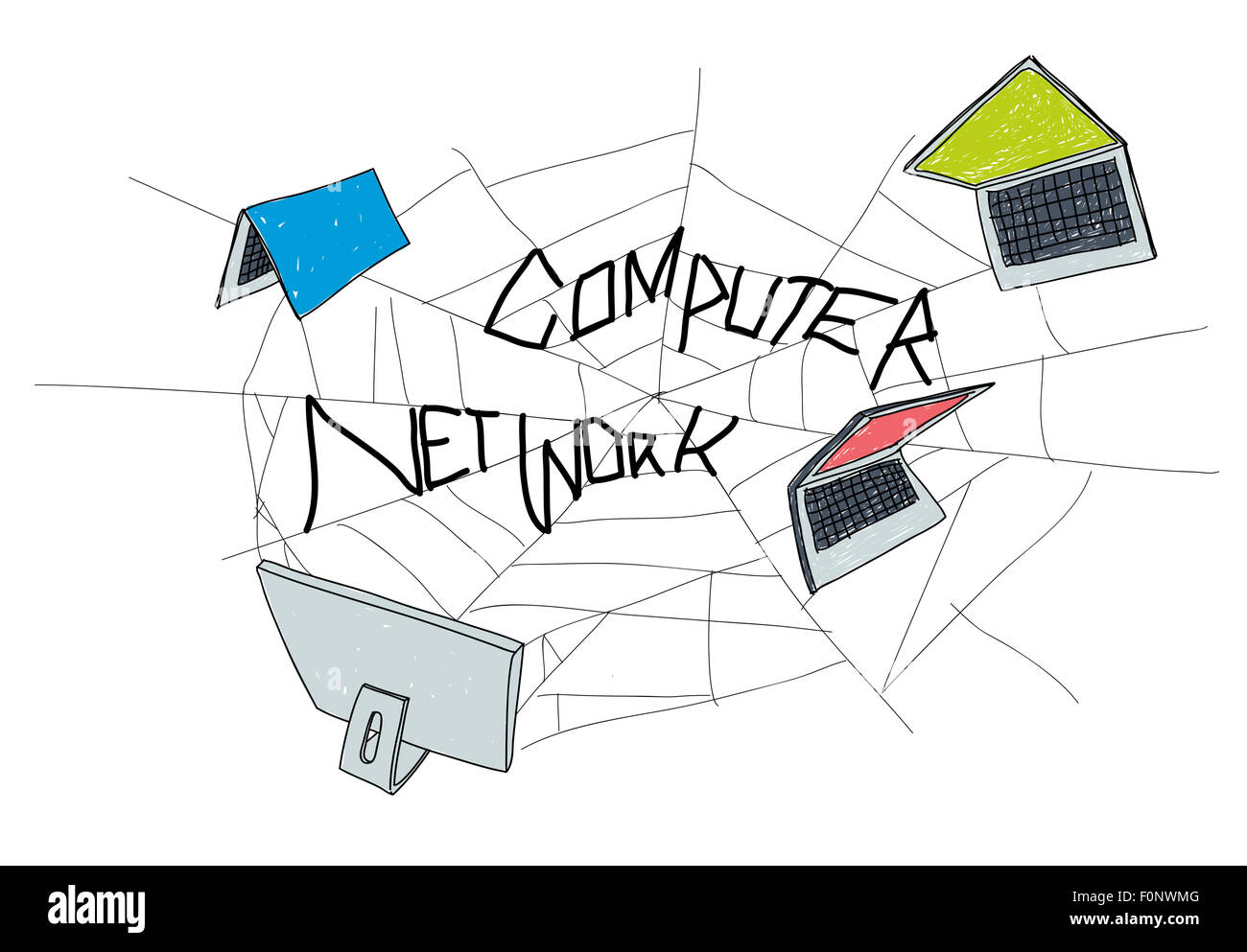 Drawing computer network hi-res stock photography and images - Alamy