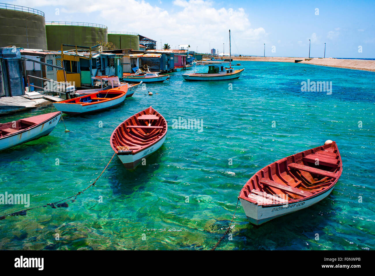 Fishermen's warf Curacao Stock Photo - Alamy