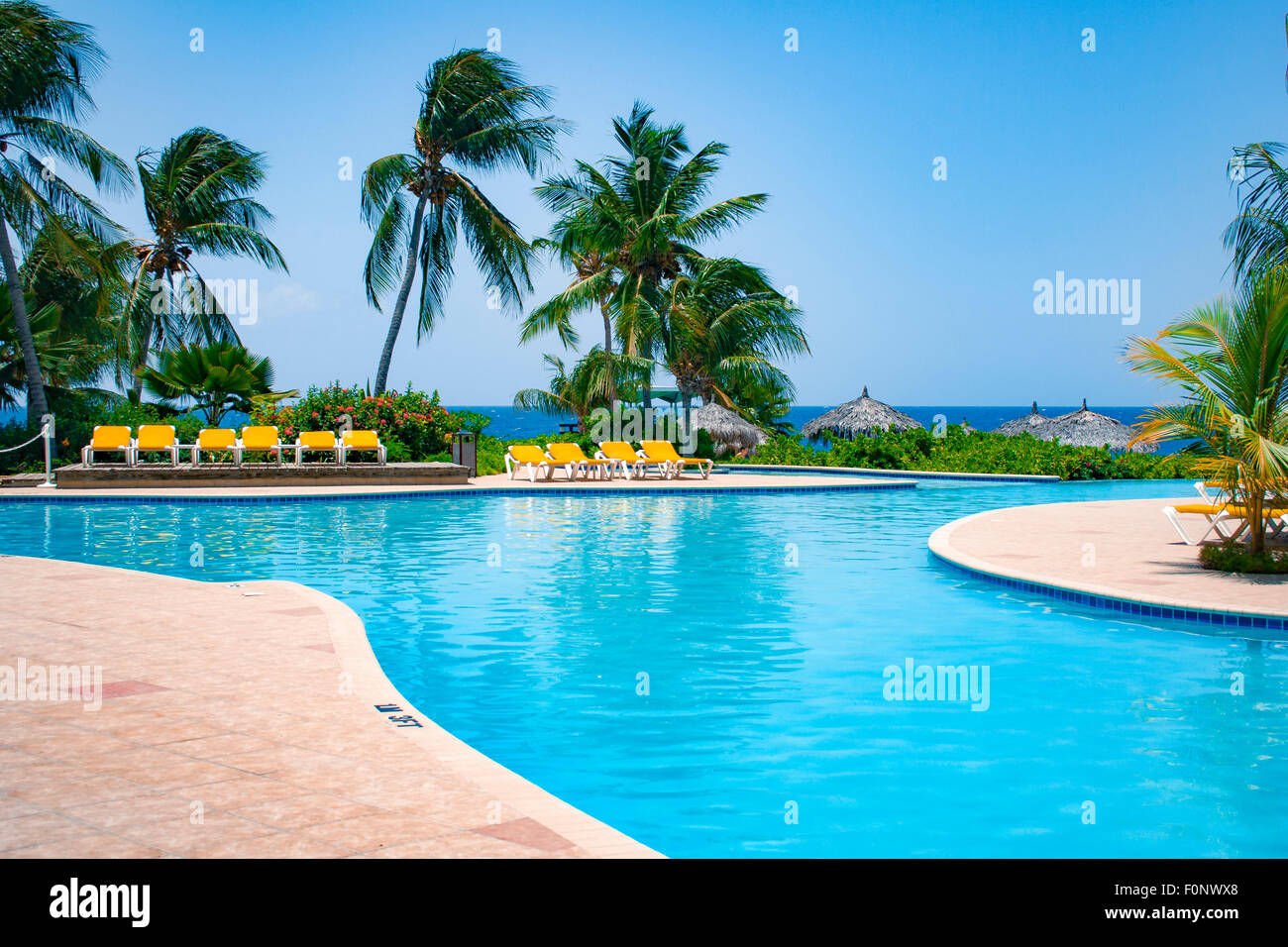 Hotel Swimming in Piscadera Bay Willemstad Curacao Stock Photo - Alamy