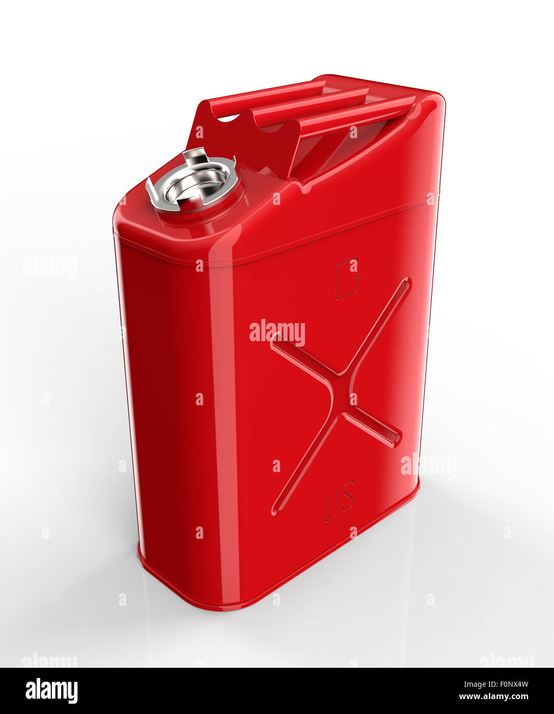 red fuel container isolated on white with clipping path Stock Photo - Alamy