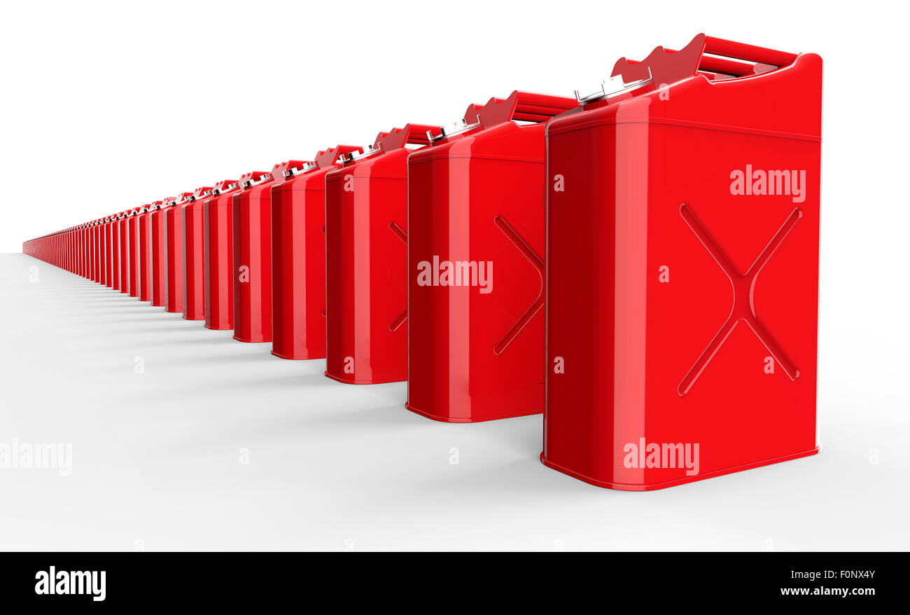 red fuel container isolated on white with clipping path Stock Photo - Alamy