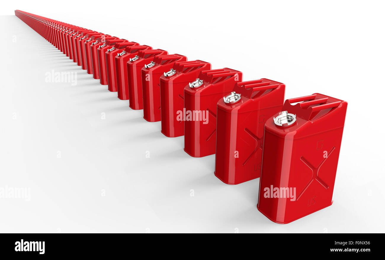 red fuel container isolated on white with clipping path Stock Photo - Alamy