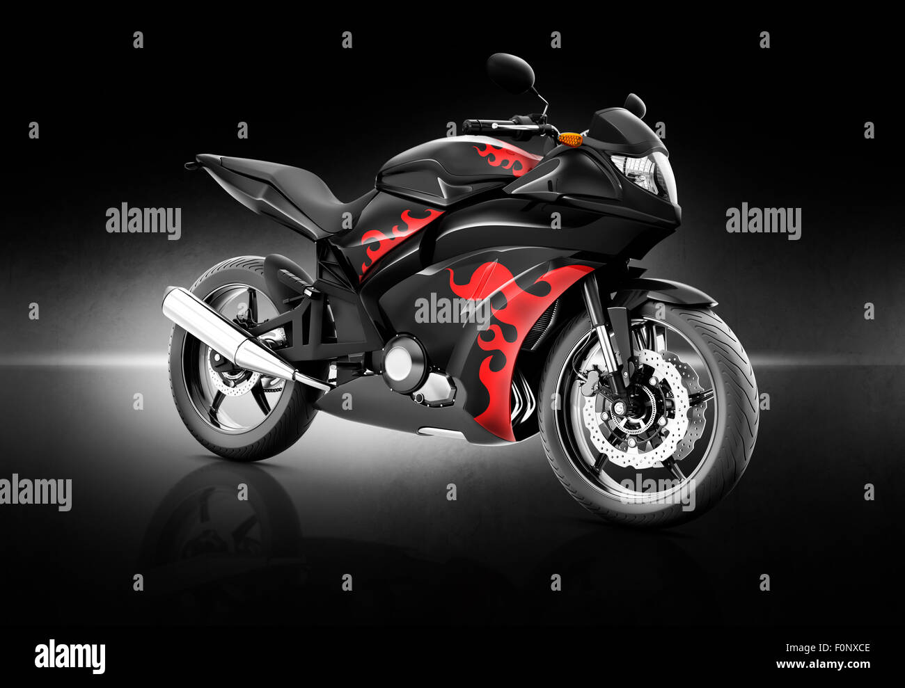 Motorcycle Motorbike Bike Riding Rider Contemporary Black Concept Stock ...