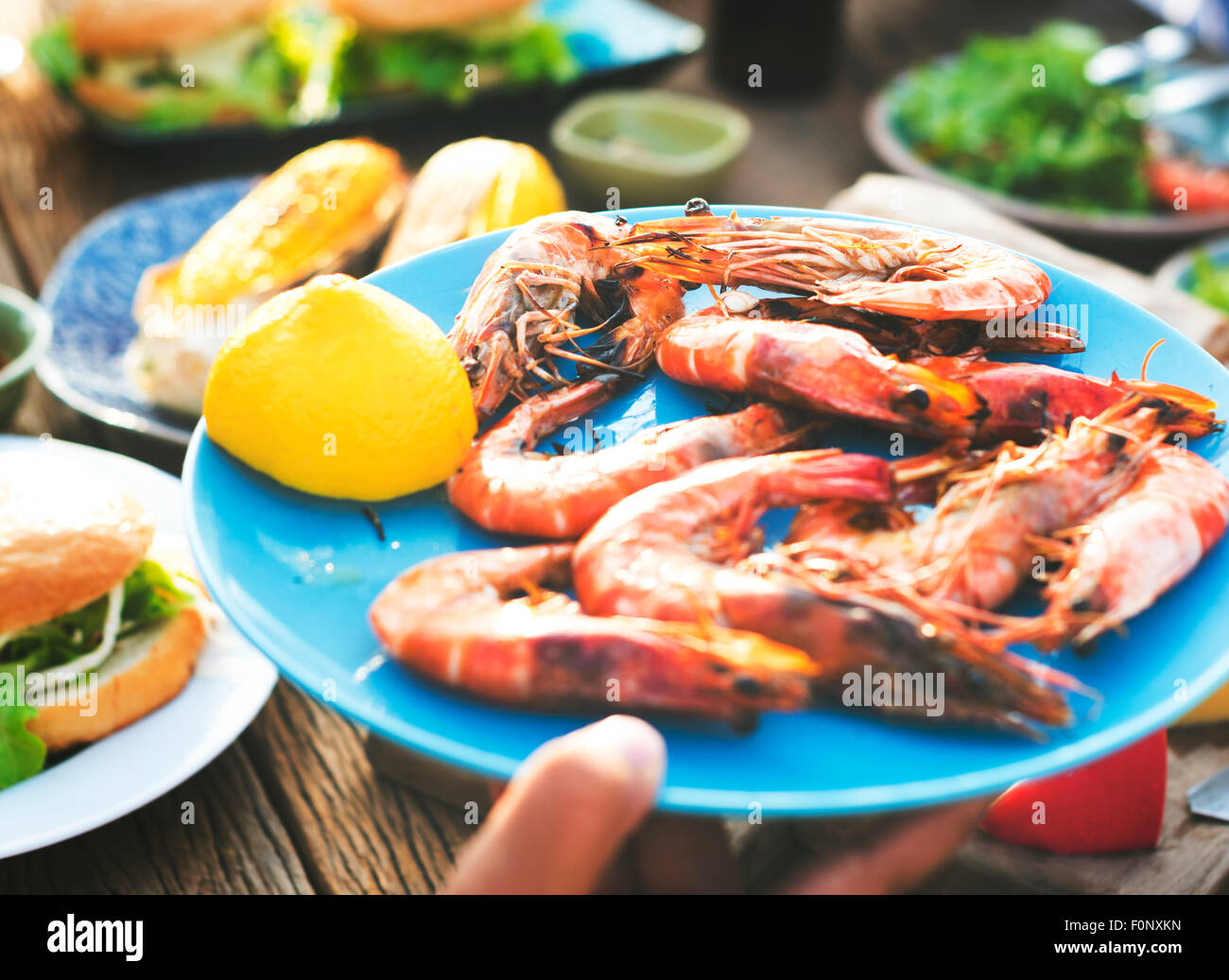 Food Lunch Celebration Party Flavors Concept Stock Photo - Alamy