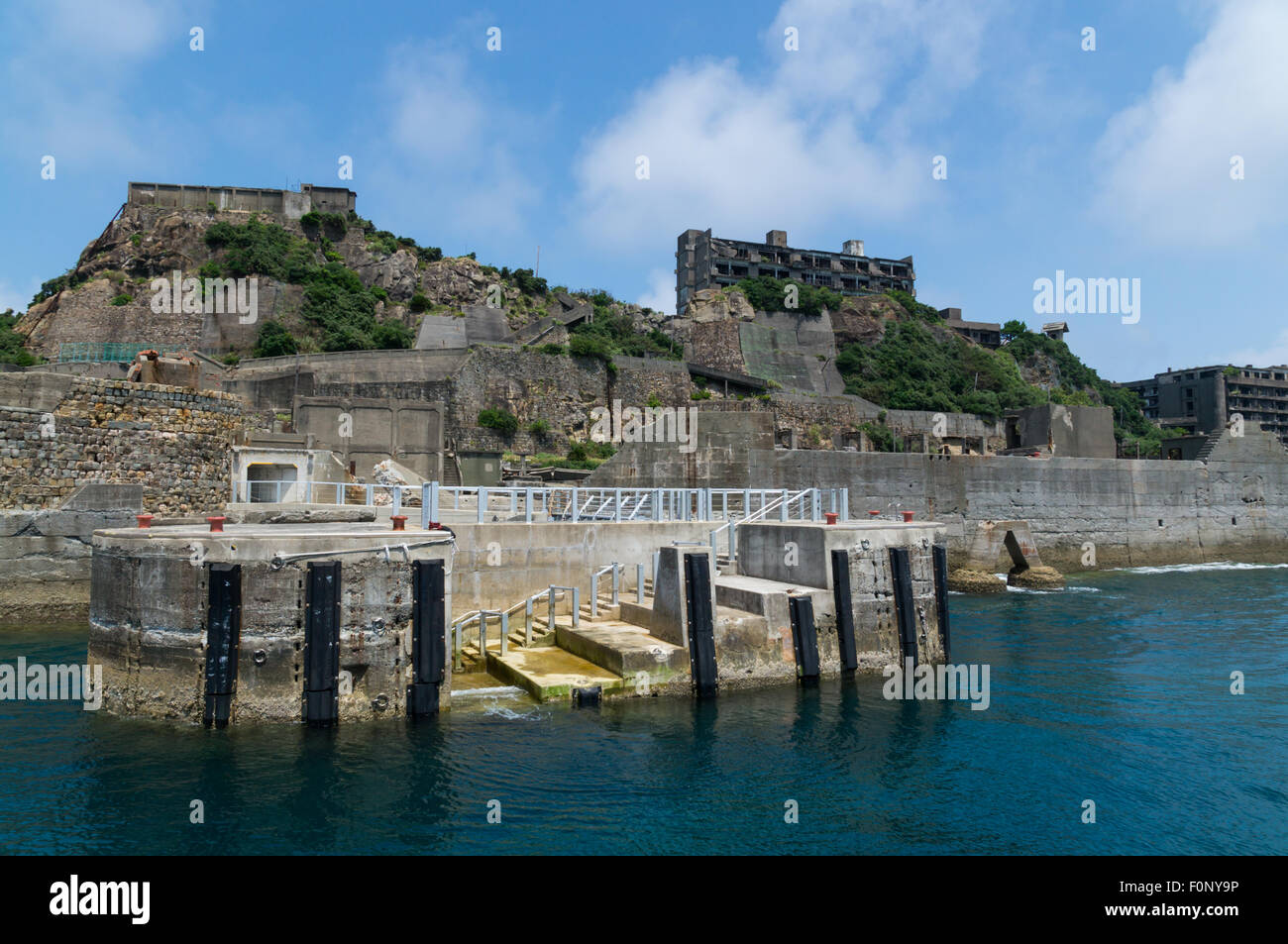 Dolphin Pier of Gunkanjima (Hashima Stock Photo - Alamy