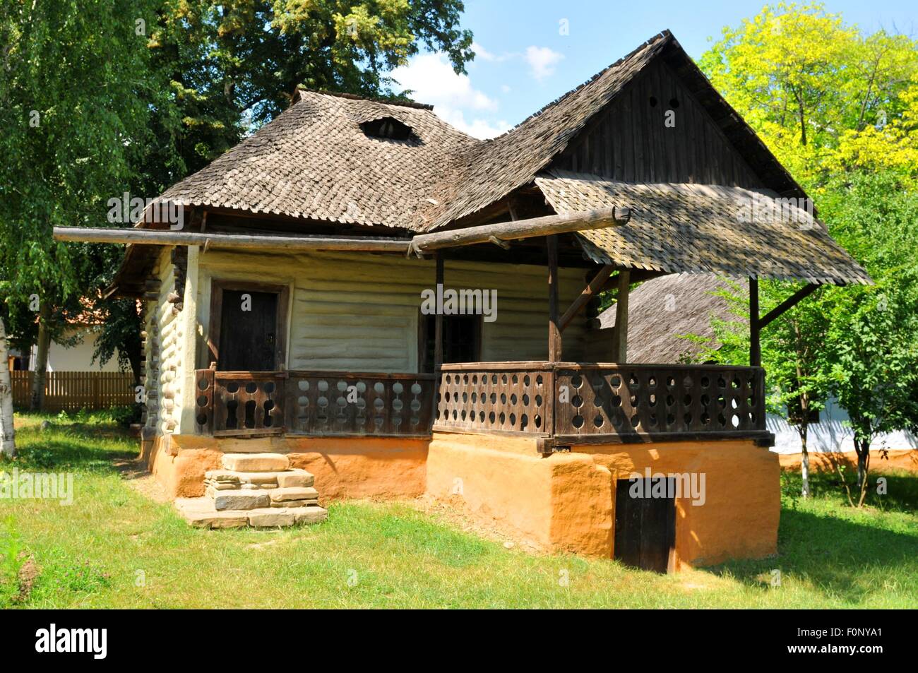 Old wooden traditional Romanian house Stock Photo - Alamy