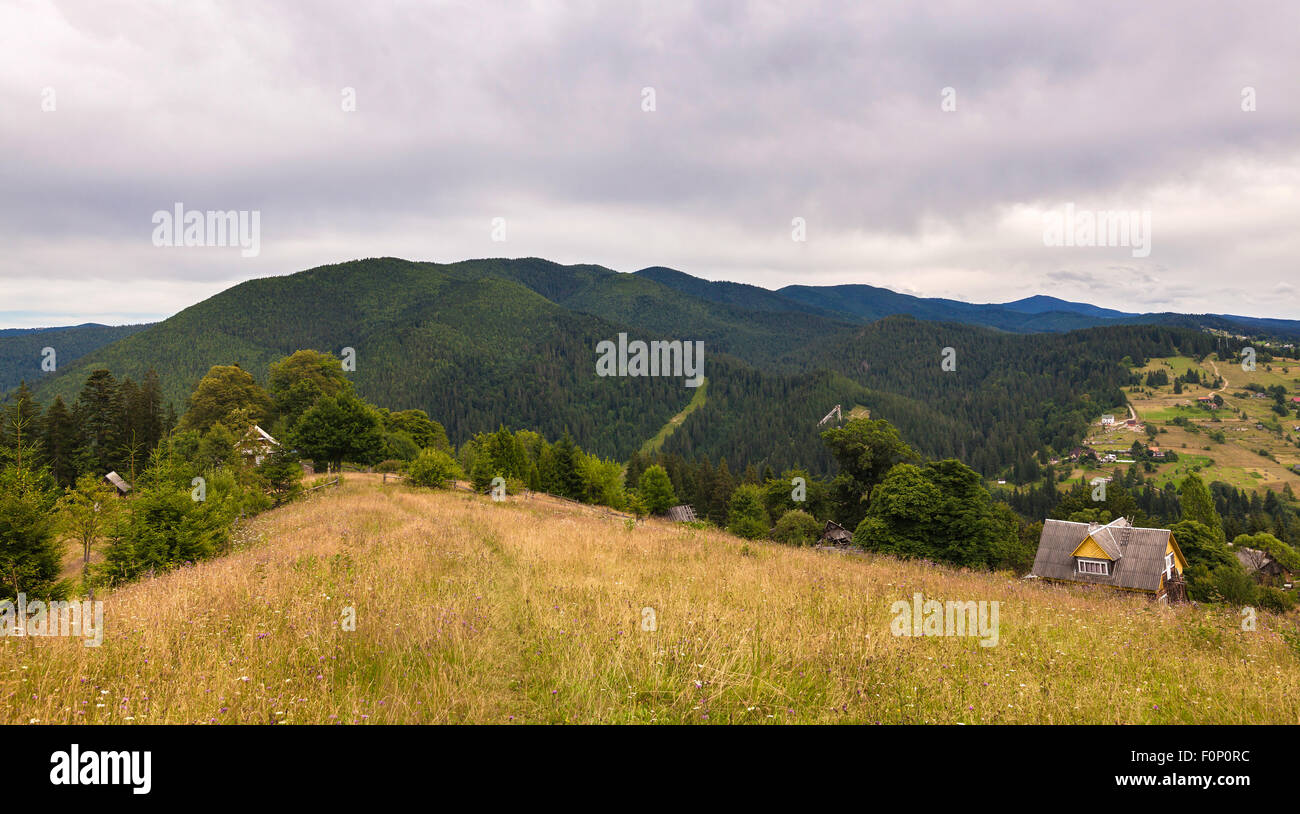 Rural mountain landscape of the Montenegrin ridge in Carpathians Stock ...