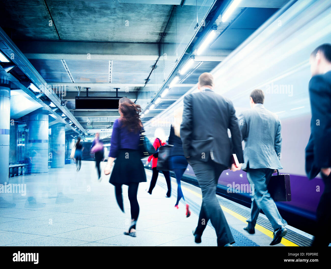 Business People Walking Commuter Travel Motion City Concept Stock Photo ...