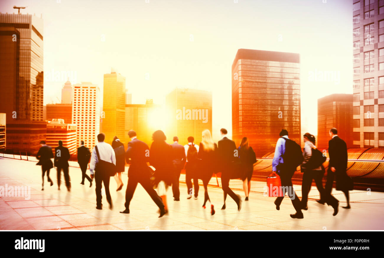 Commuter Business District Walking Corporate Cityscape Concept Stock ...