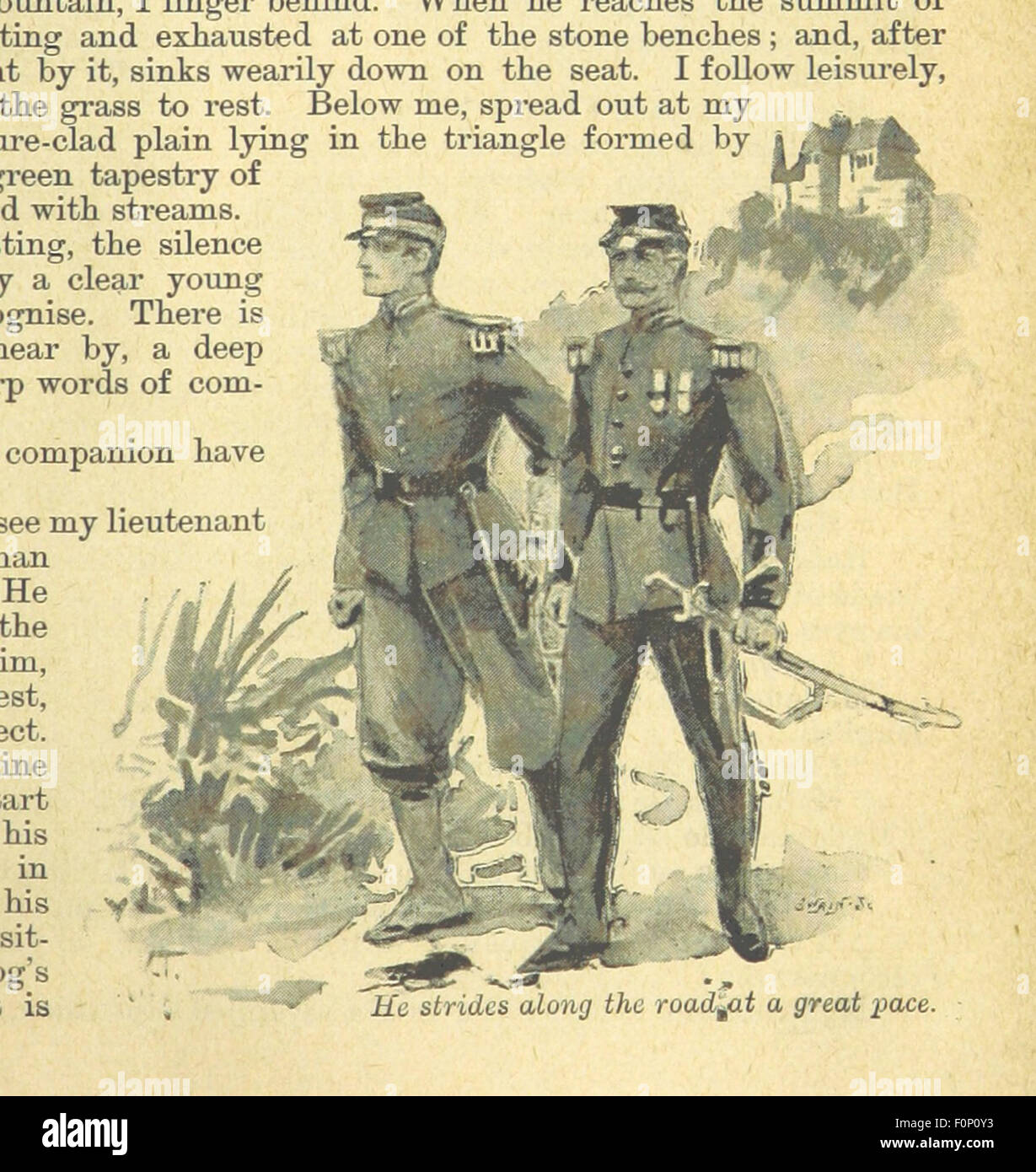 An image from 'Thro’ the Battle Smoke', depicting a moment in military ...