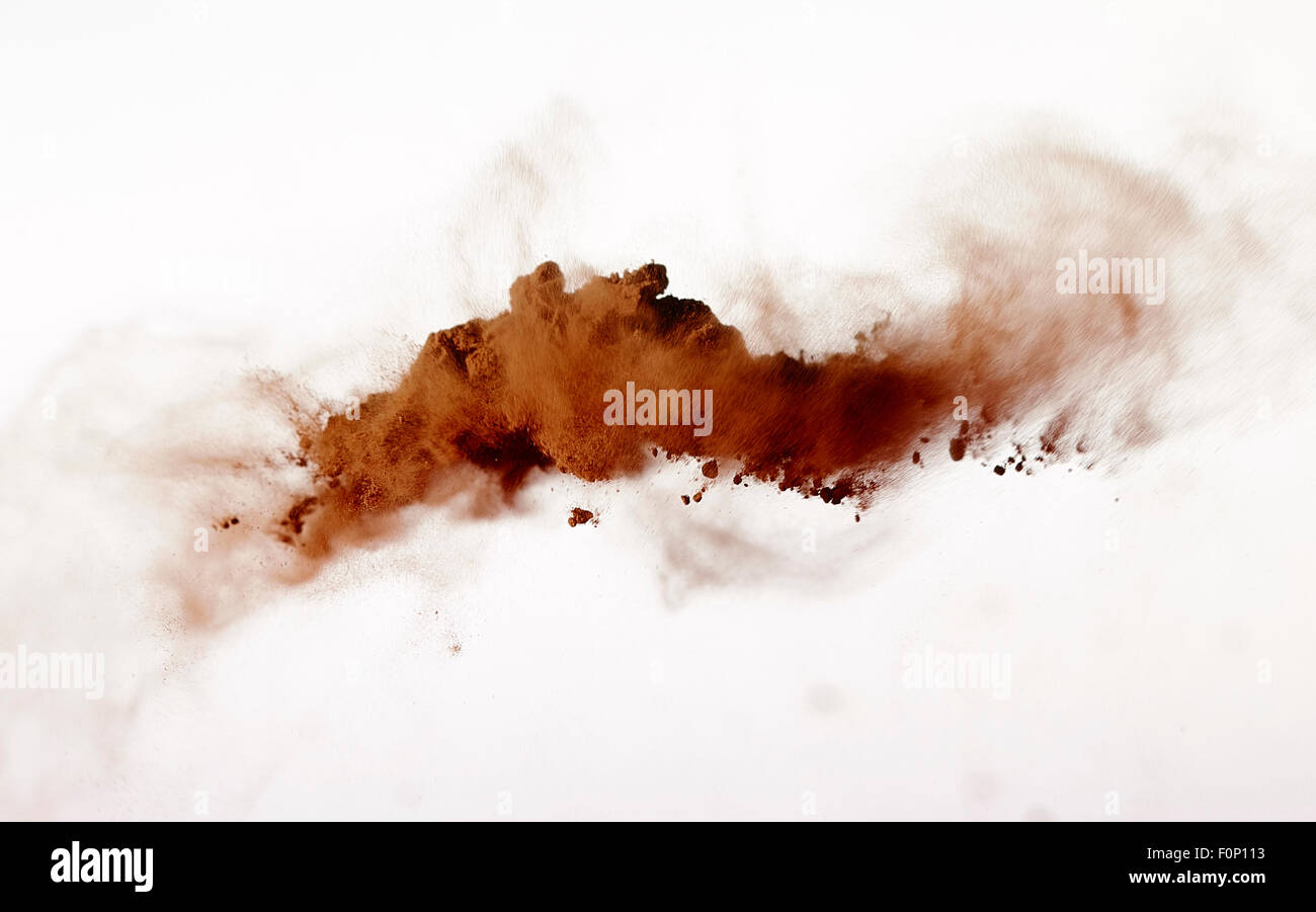powder explosion isolated on white background Stock Photo - Alamy