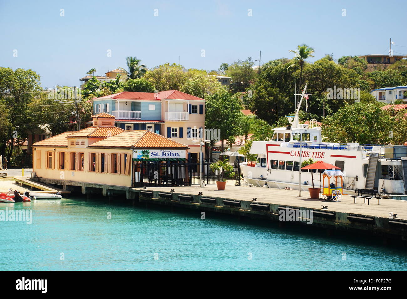 St. John Ferry landing dock on the US Virgin Islands Stock Photo - Alamy