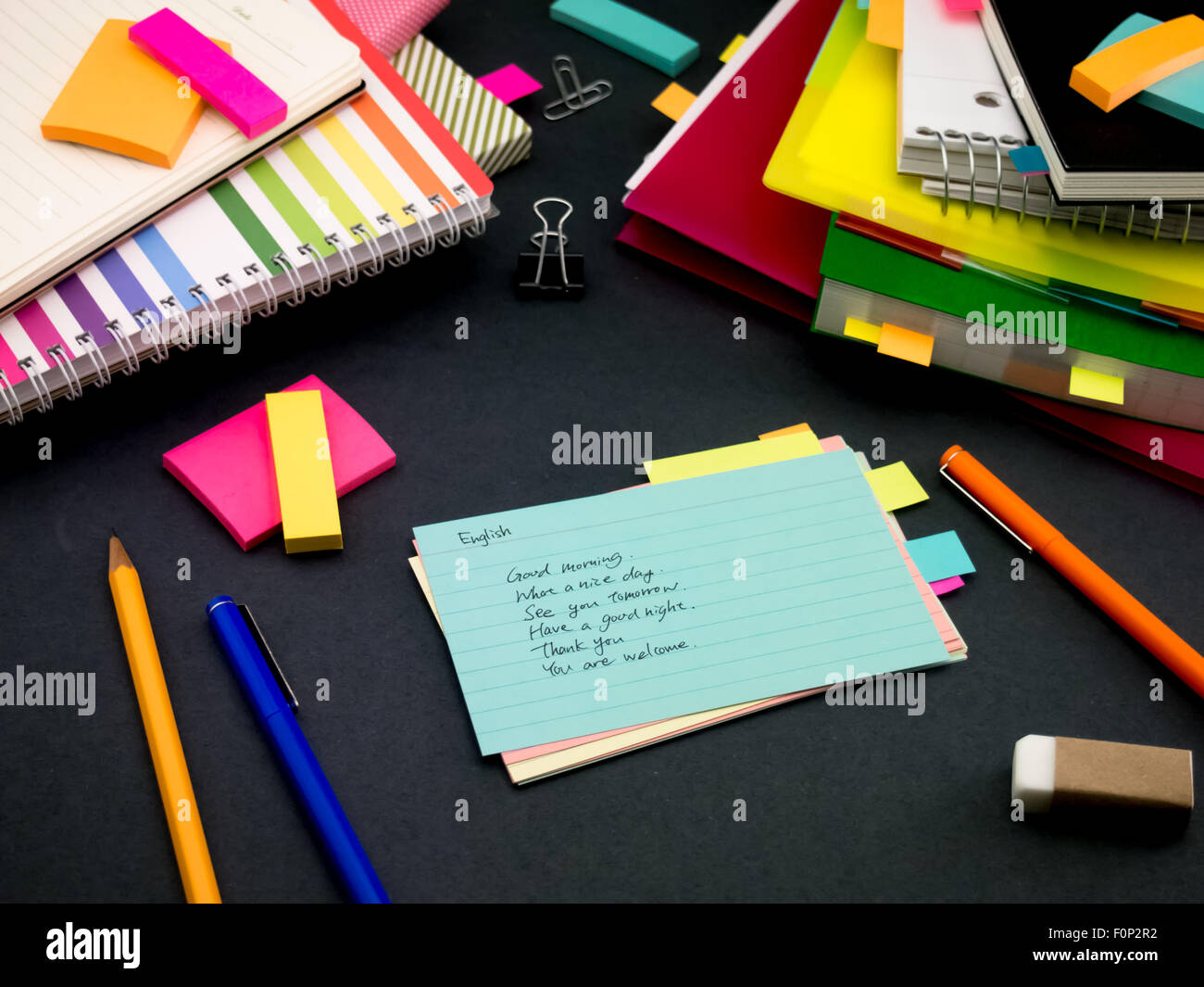 OLearning New Language Writing Words Many Times on the Notebook ...