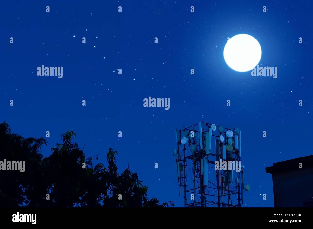 Big dipper with moon Stock Photo - Alamy